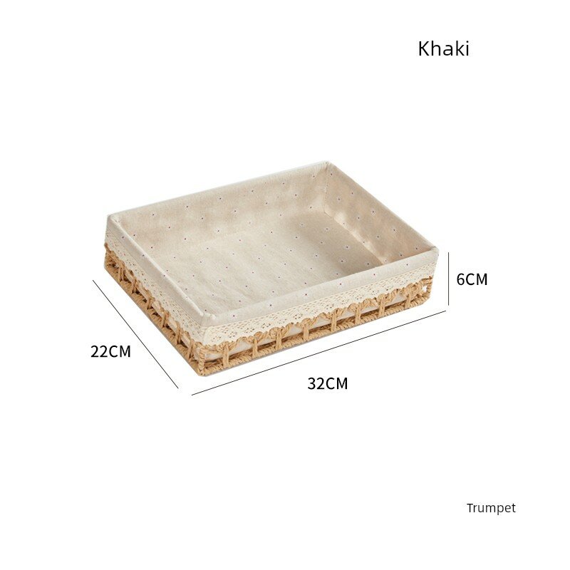 Бежевая коробка для косметики и носков, 32x22x6 см, компактный органайзер на столе или кофейном столике