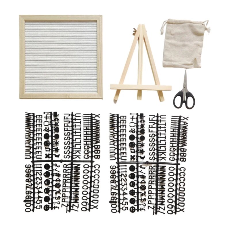 Деревянная фетровая доска для писем 340 букв Белый, White