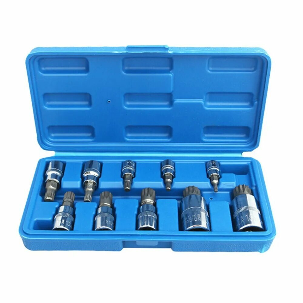 Набор из 10 шт. 12-гранных шлицевых бит с тройным квадратом