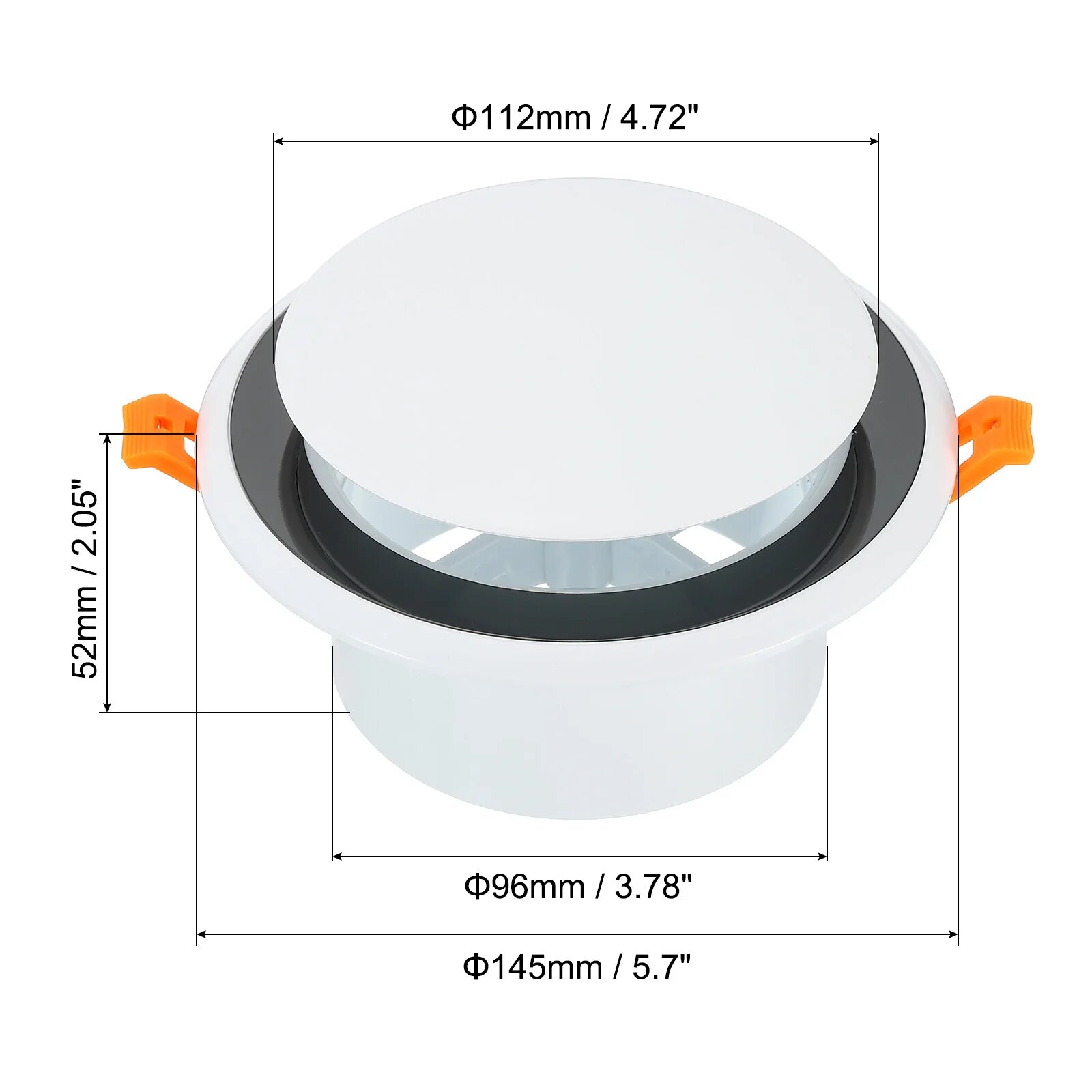 Регулируемый круглый вентиляционный диффузор из АБС-пластика Black 4 Inch