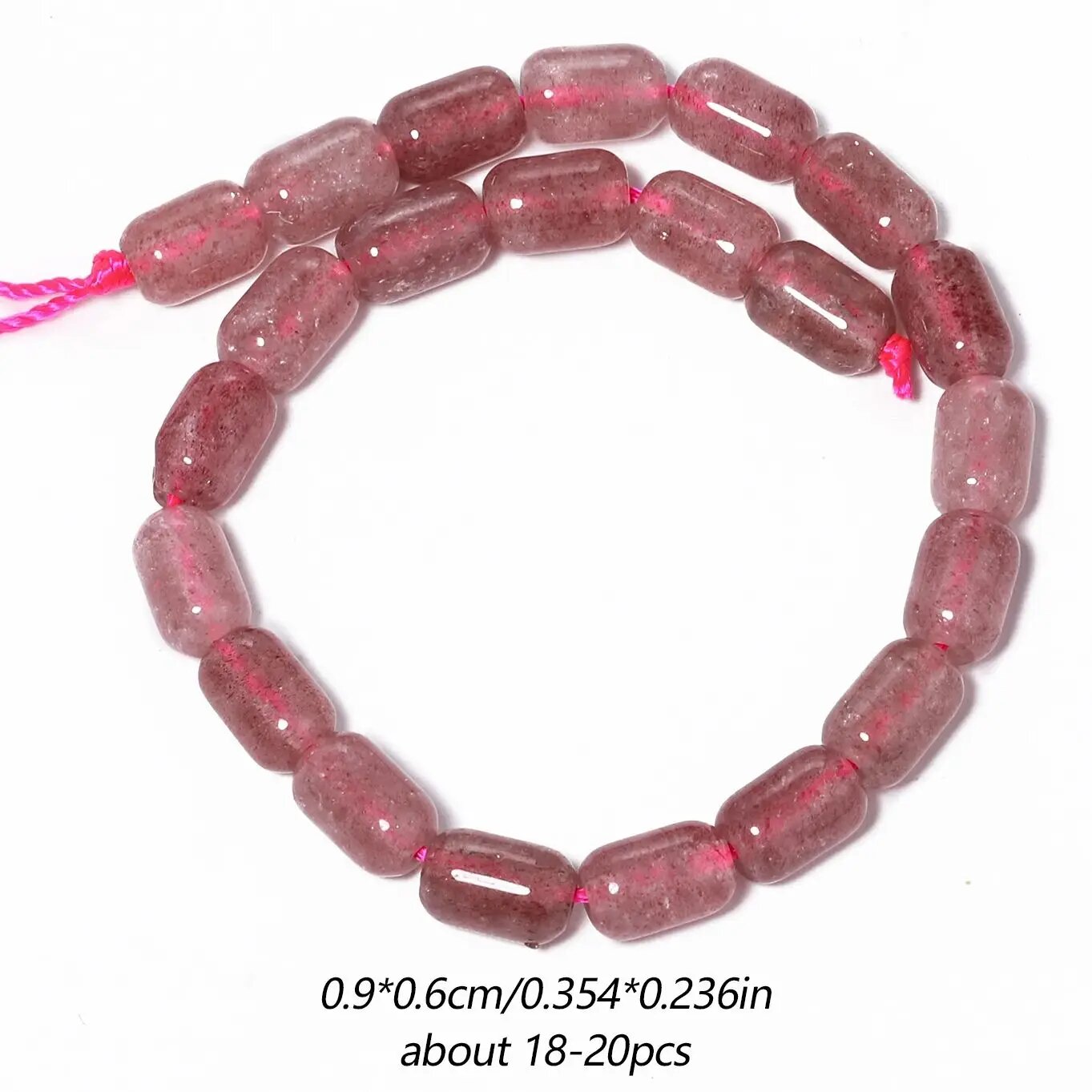 Куаю бусины клубничный кварц 9x6 мм