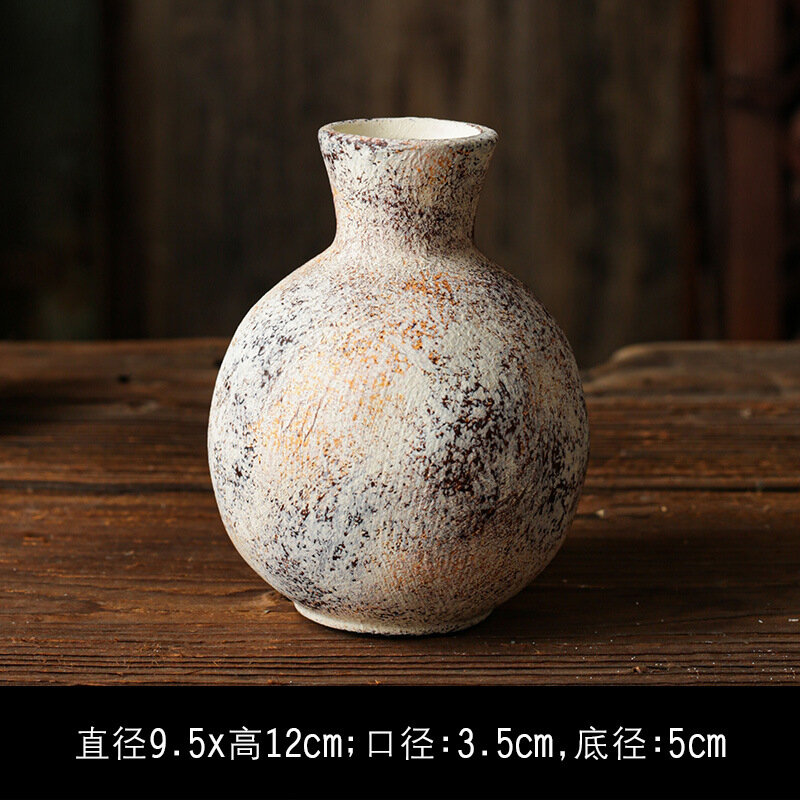Ретро-вазы в новом китайском стиле, декоративные керамические украшения в деревенском стиле для прихожей, прикроватной тумбочки, тумбы под телевизор, для цветочных композиций, керамическая ваза для дома.