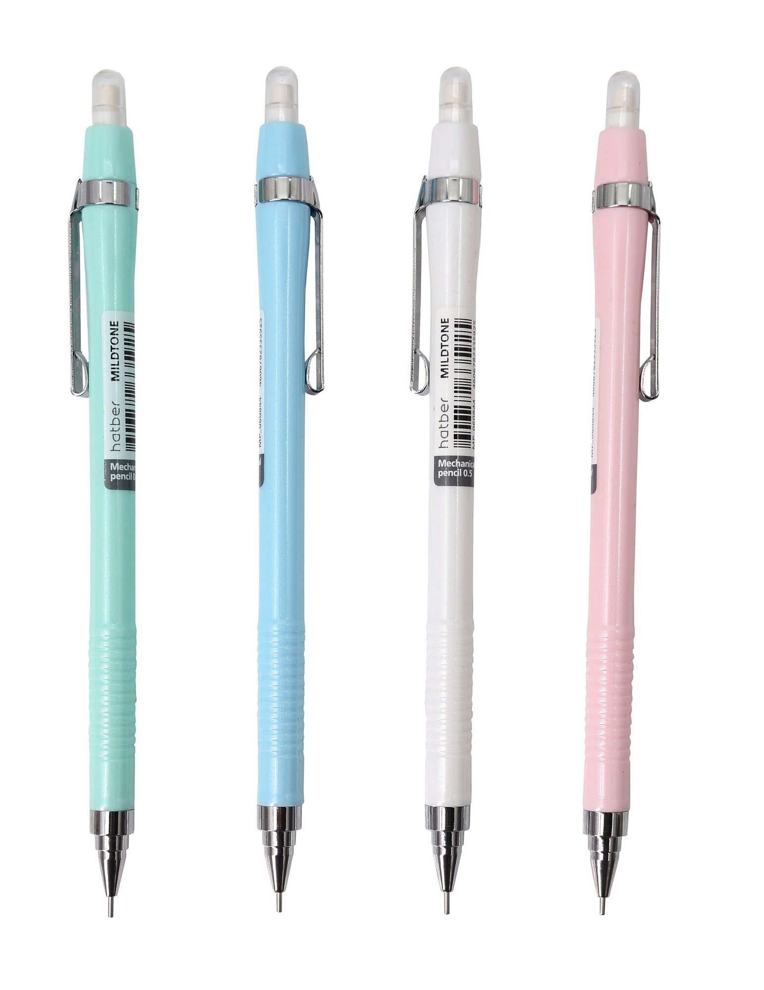 Карандаш механический 0,5 мм с ластиком "Mildtone", ассорти, Hatber