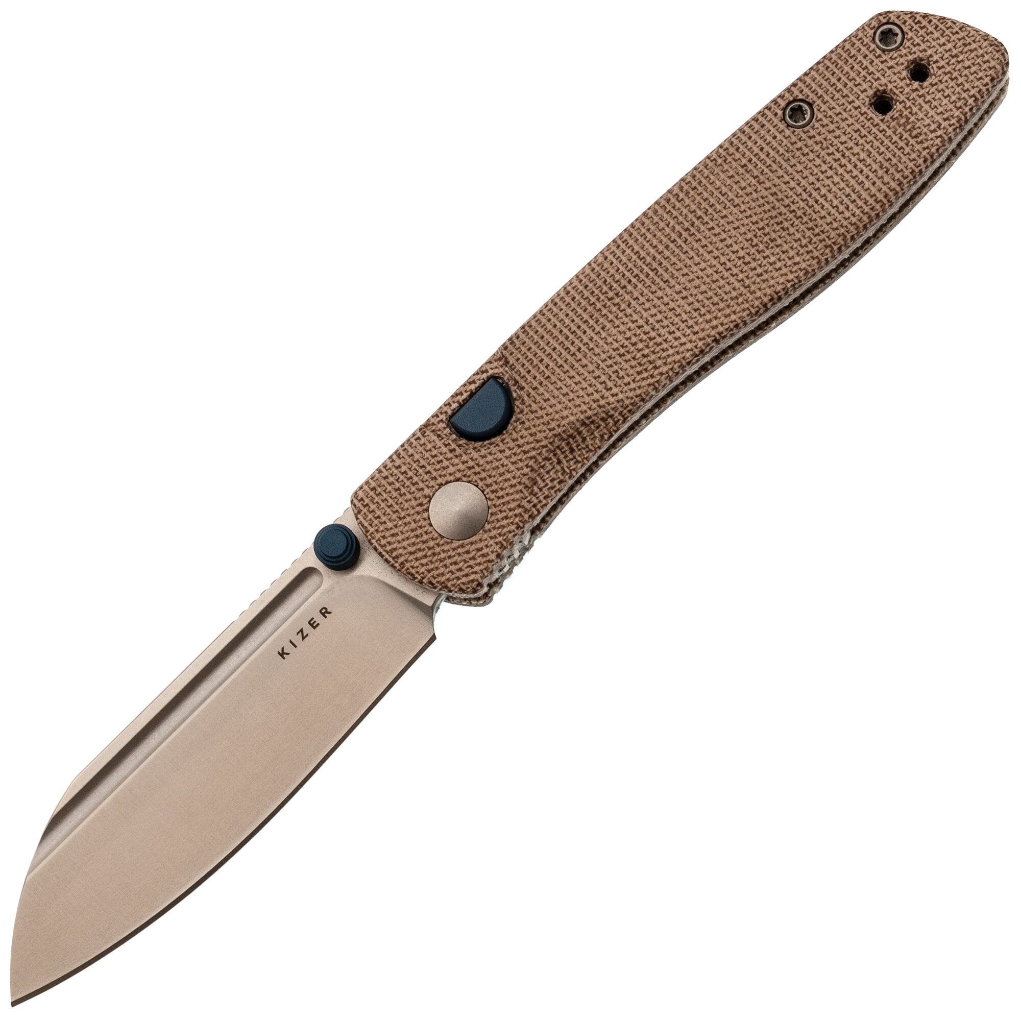 Складной нож Kizer Renissance, сталь N690, рукоять микарта, коричневый
