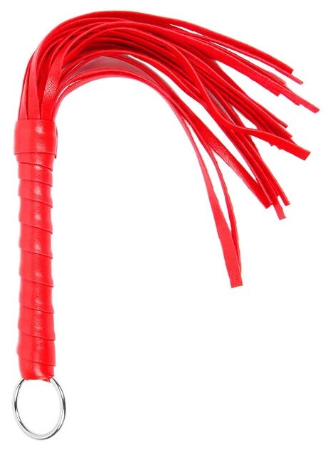 Notabu Плеть с декорированной ручкой и кольцом 28 см (NTB-80511/NTB-80512), красный
