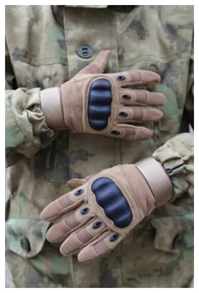 Тактические перчатки полнопалые AG3 со спецпокрытием цвет койот (размер: m)