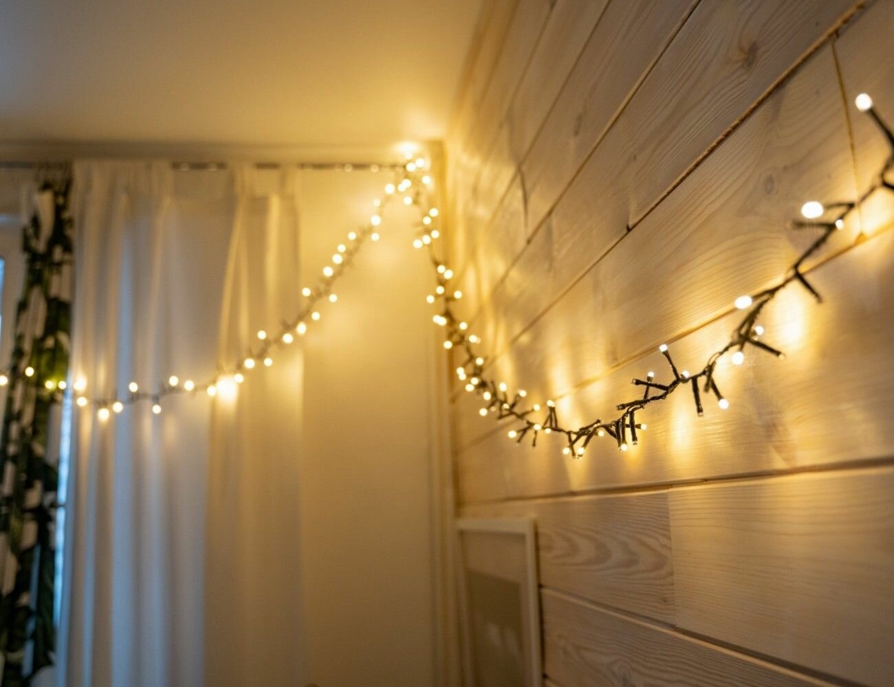 Светодиодная гирлянда на батарейках Luca Snake 4 м, 200 теплых белых LED ламп, зеленый ПВХ, таймер, IP44, Edelman 1070863