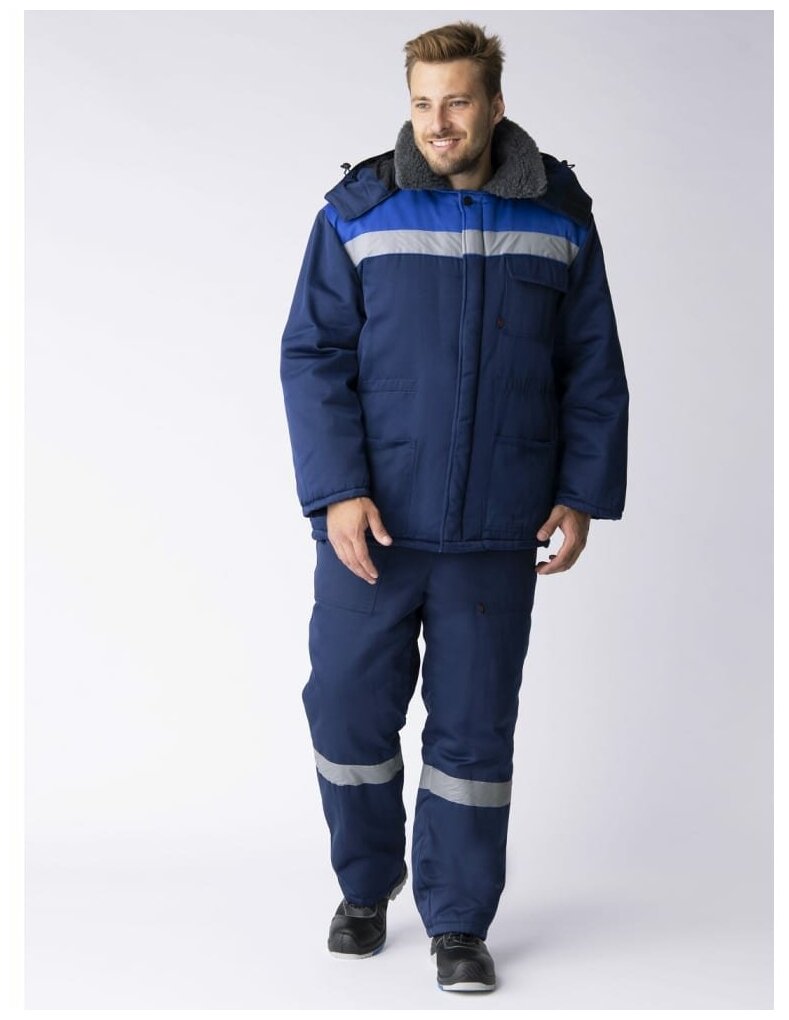 Зимний костюм Факел Труженик-Ультра темно-синий/васильковый, 48-50/182-188 87459112.008, съемный, регулируемый