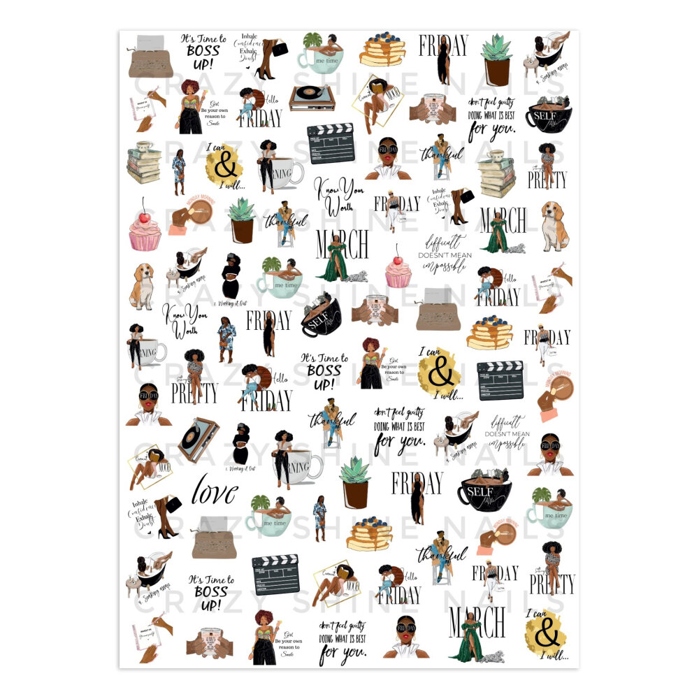 Слайдер-дизайн Crazy Shine Nails №2129 Планы на день