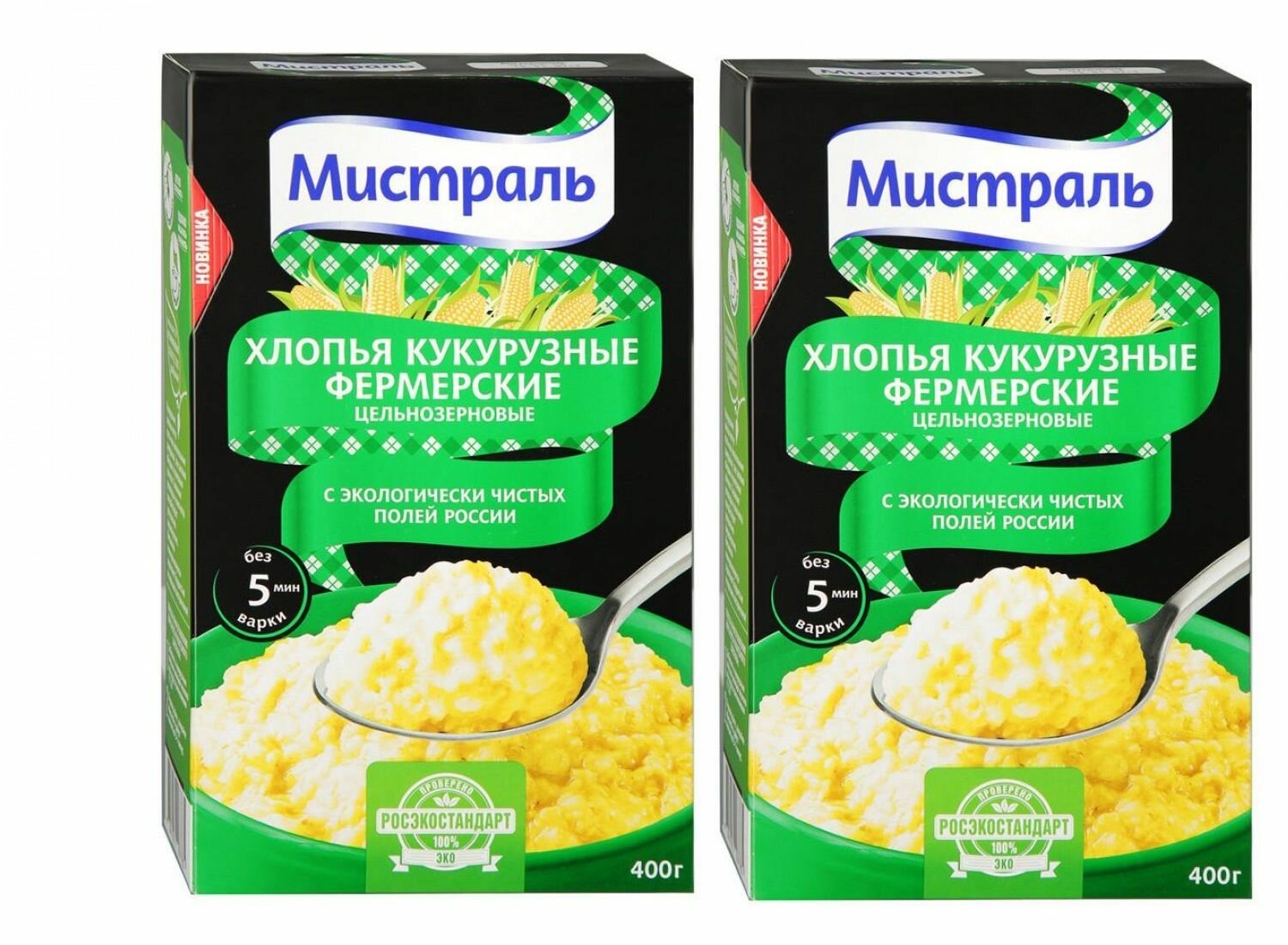 Мистраль Хлопья Фермерские кукурузные, 400 г, 2 штуки