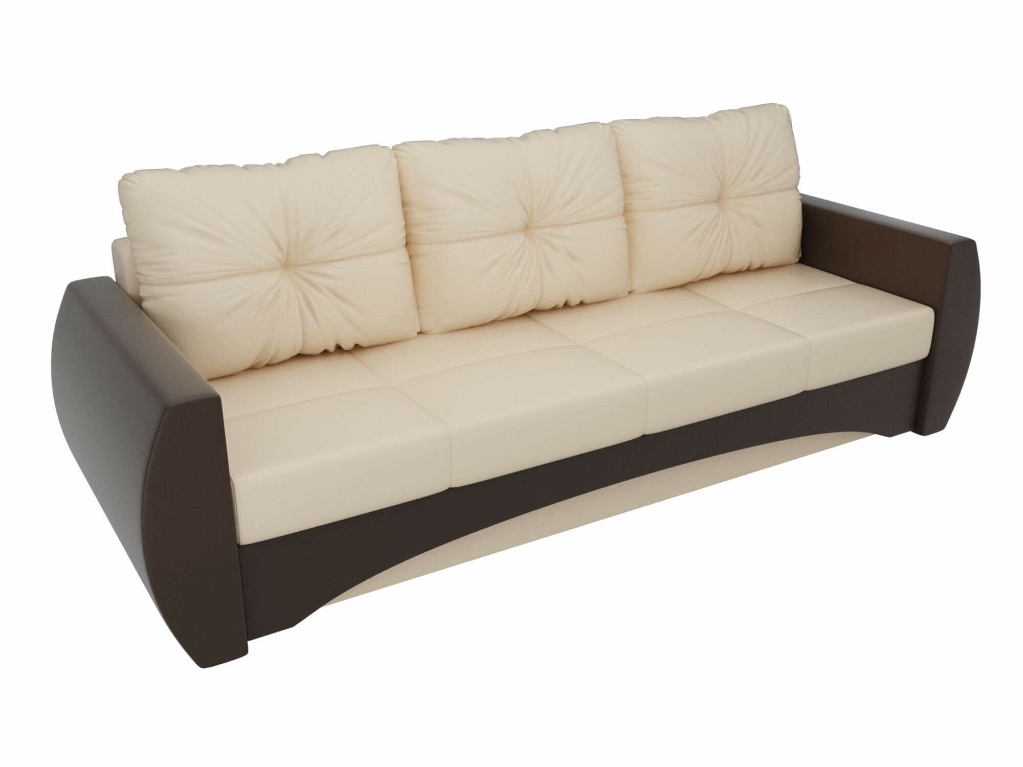 Artum Прямой диван Сатурн эко кожа бежевый коричневый