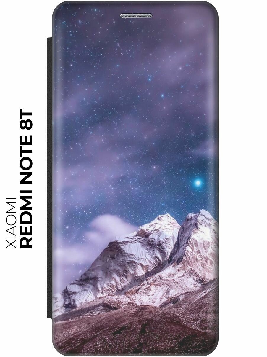 Чехол-книжка Горы и звездное небо на Xiaomi Redmi Note 8T / Сяоми Редми Ноут 8Т черный