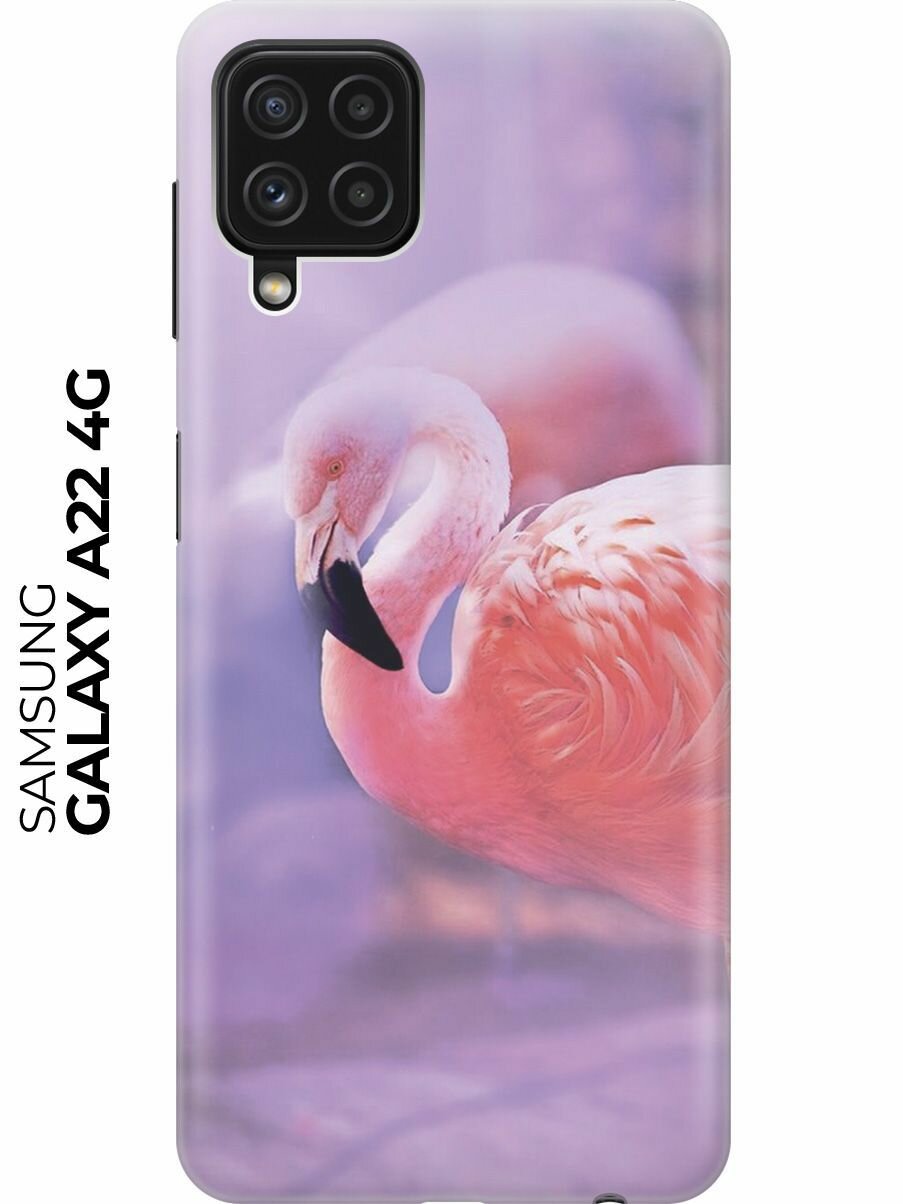 Силиконовый чехол Розовый фламинго на Samsung Galaxy A22 / M32 / M22 / Самсунг А22 / М32 / М22