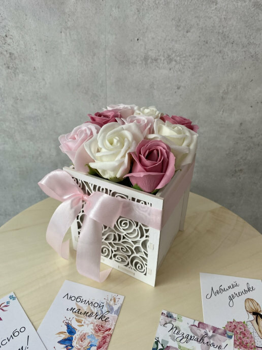 Цветы из мыла Букет из 9 мыльных роз искусственные для декора в доме подарок день рождения