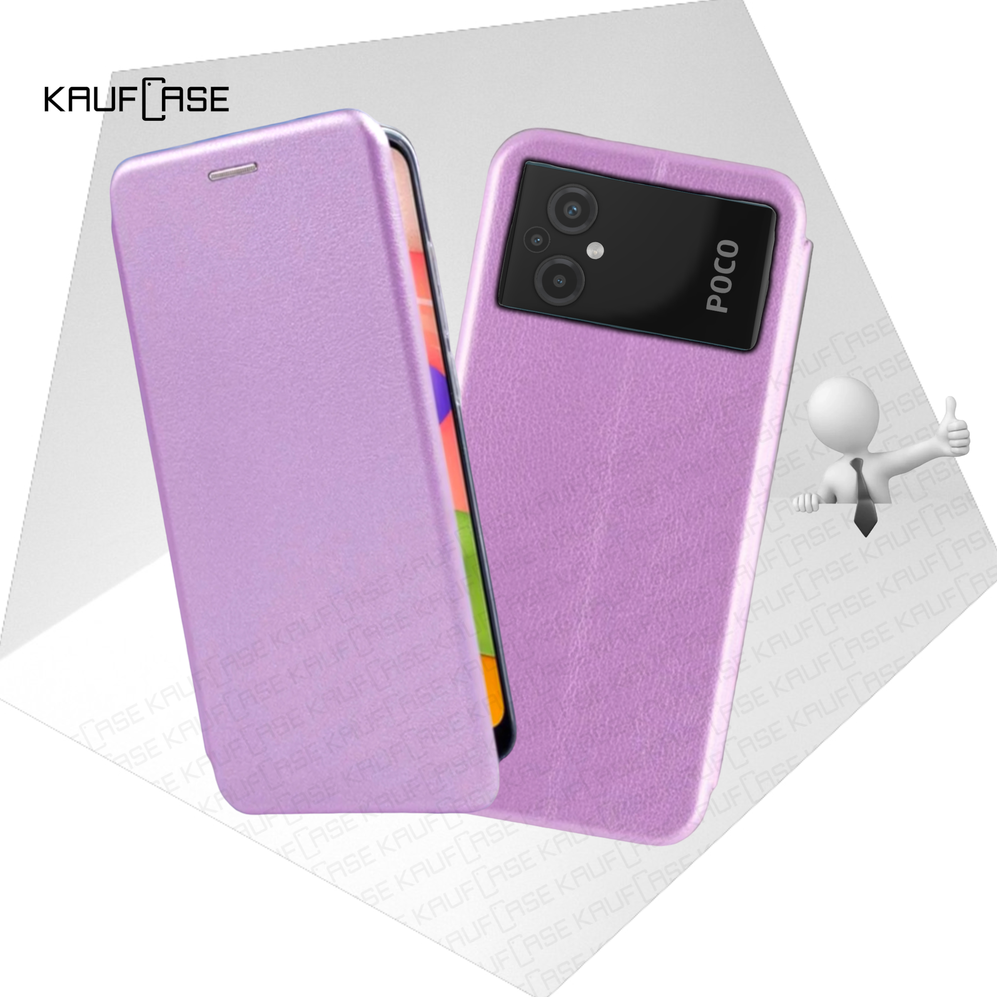 Чехол книжка для телефона Xiaomi Poco M5 / Poco M4 5G (6.58"), сиреневый. Текстура под кожу
