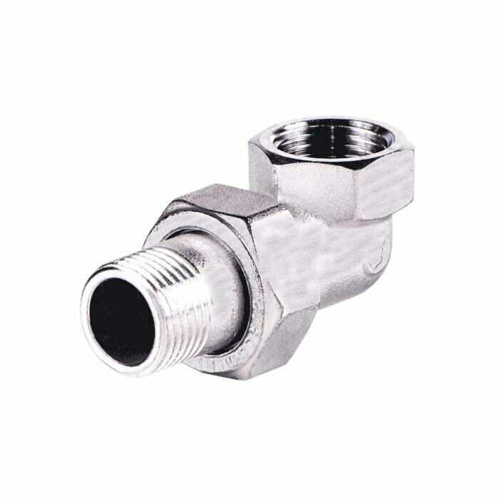 Соединитель латунь хром американка Ду 40 (1 1/2") угловой ВР/НР R19 Giacomini R19X017