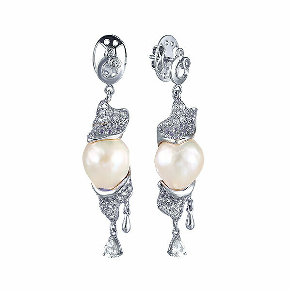 Серьги, серебро, 925 проба, жемчуг