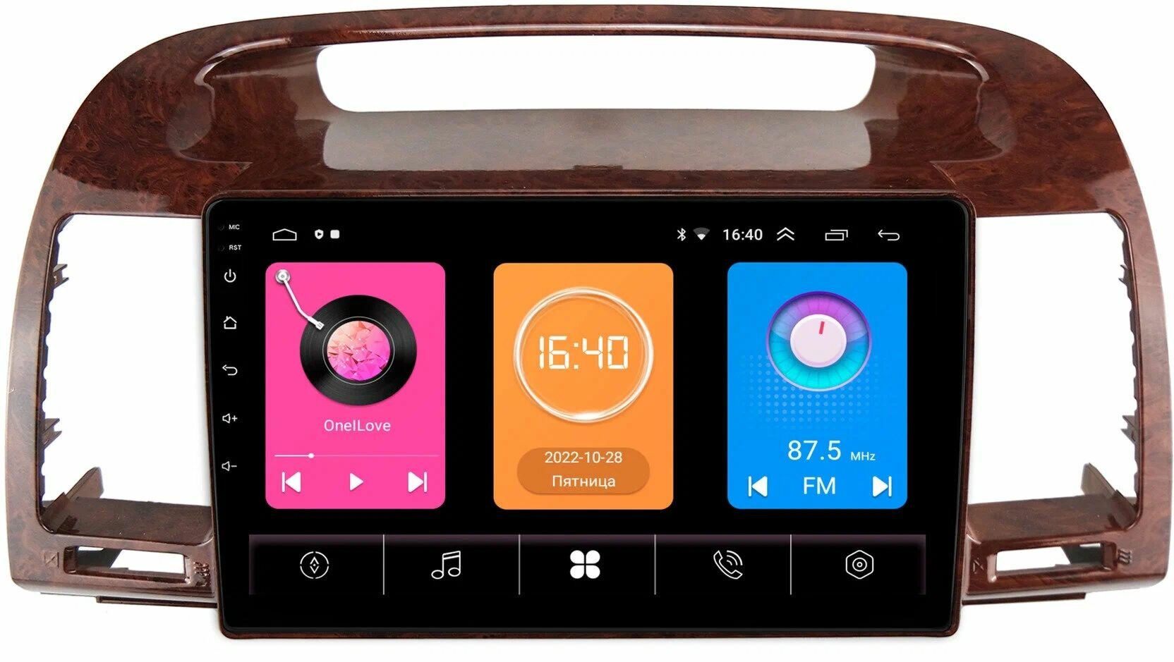 Автомагнитола с рамкой 2 din 9 дюймов для Toyota Camry V30 2001-2006 дерево / Android 6Gb+128Gb / GPS / Поддержка сим-карты / Встроенные кулер охлаждения