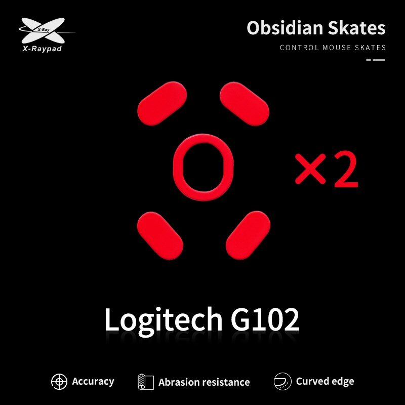 Ножки для мыши (глайды) X-raypad Obsidian для Logitech G102/G203, комплект из 2-х наборов