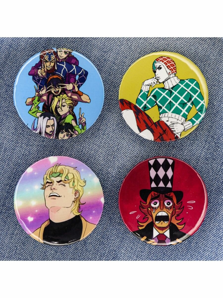 Набор значков аниме на рюкзак и одежду серии JoJo