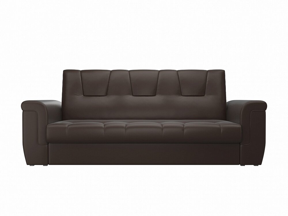 Прямой диван Эллиот Коричневый Экокожа, книжка, 236х97х98 см, с ящиком для белья