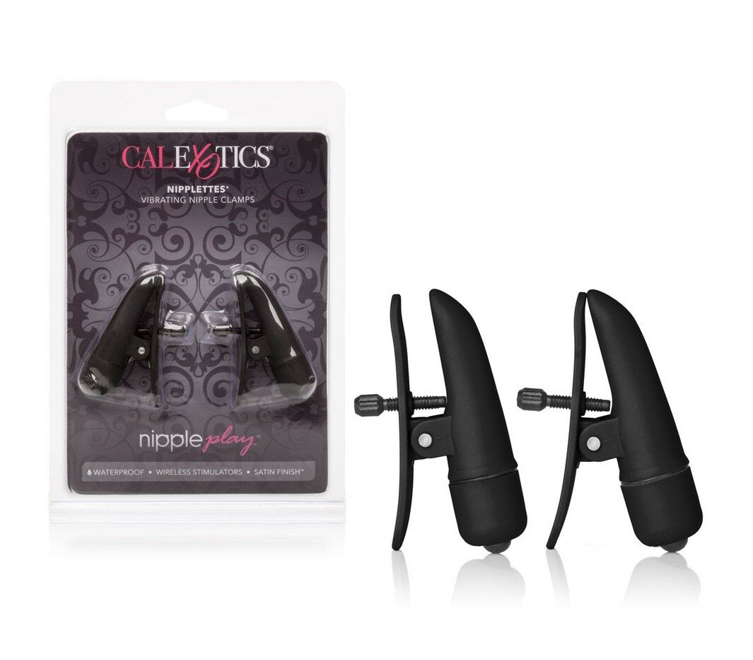 Зажимы-прищепки California Exotic Nipplettes с вибрацией, ABS-пластик
