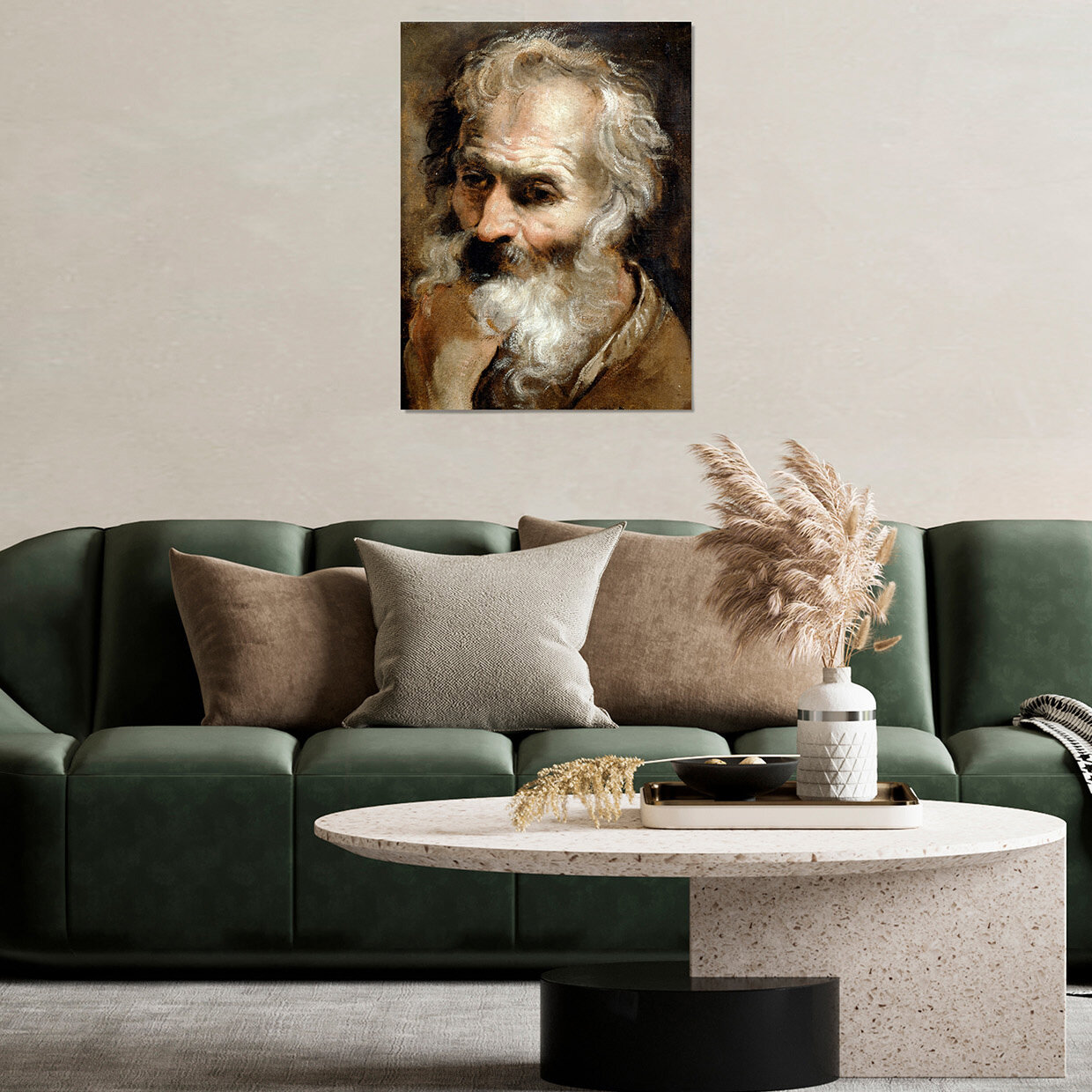 Картина на холсте, репродукция / Аннибале Карраччи - Head of an Old Man / Размер 40 x 53 см