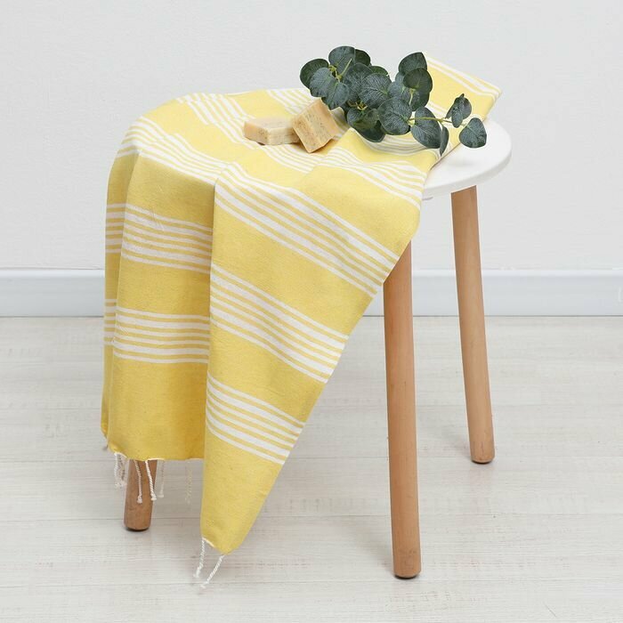 Полотенце LoveLife Пештемаль Boston, цвет желтый, 75х170 см, 80% хлопок, 20% полиэстер, 190 г/м2 (9474136)