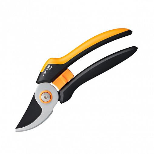 Секатор FISKARS Solid P341 плоскостной, черный/оранжевый, 1057164