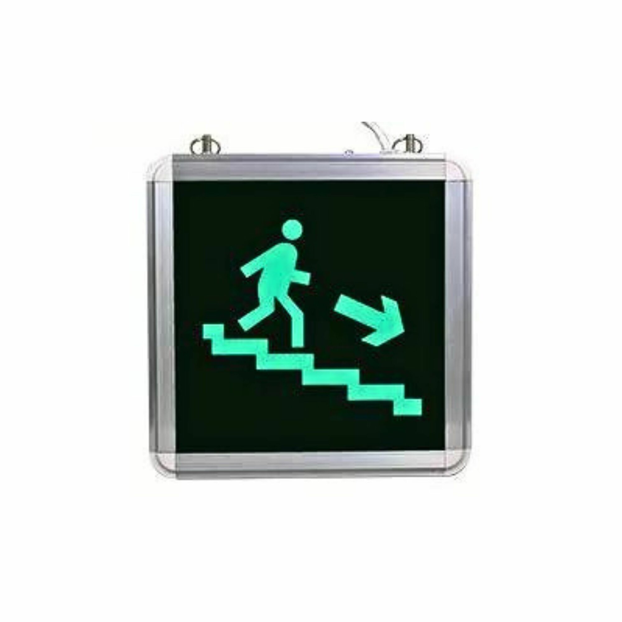 Аварийный светильник световой указатель MBD-200/55 Е24 "вниз-право", 220V 3LED, автономный режим 60 мин, подвесной-настенный 200*200*29 мм