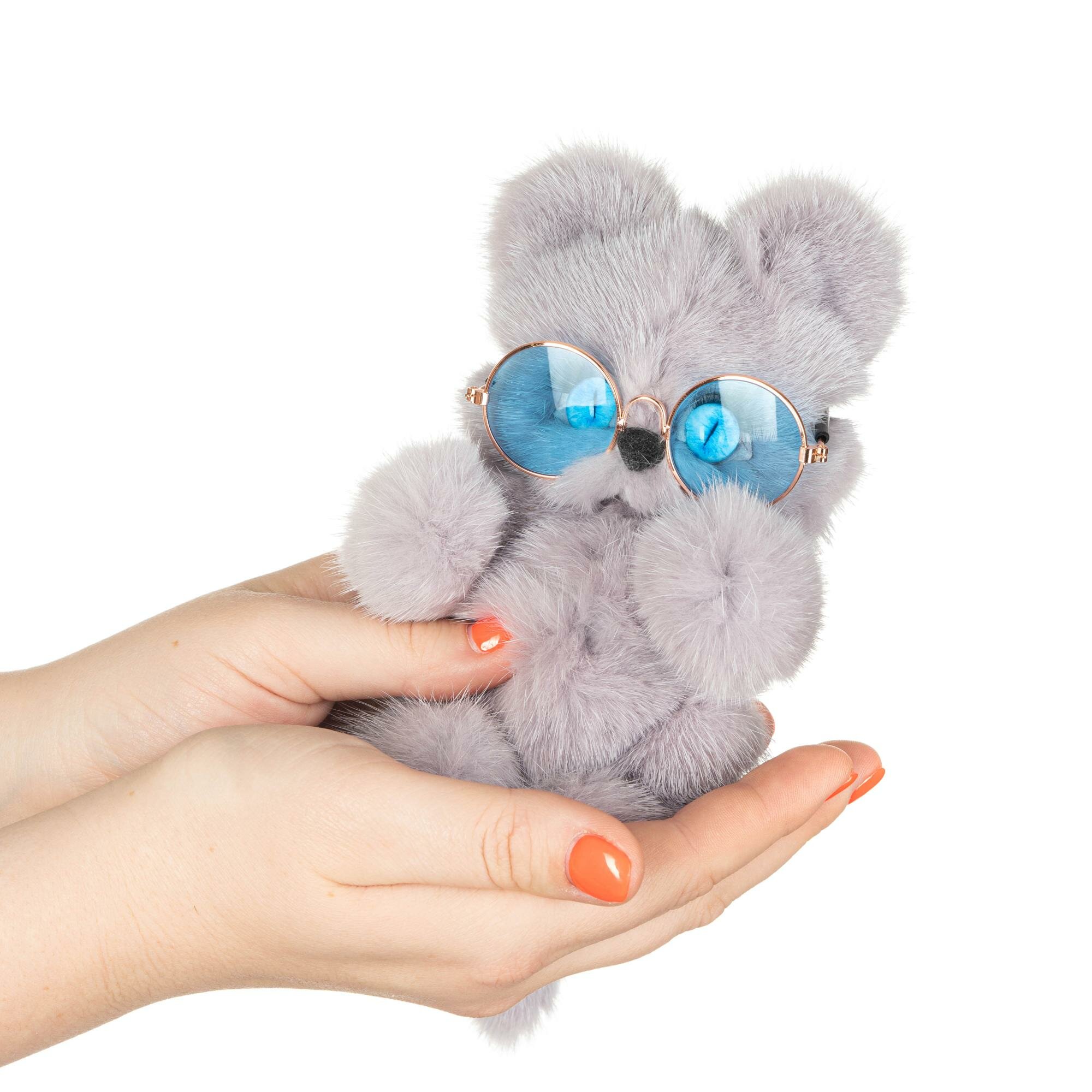 Мягкая игрушка котенок Holich Toys тедди из натурального меха сиреневый, котик, мягкие игрушки, игрушки для детей, детские игрушки, игрушки для девочек, игрушки для мальчиков