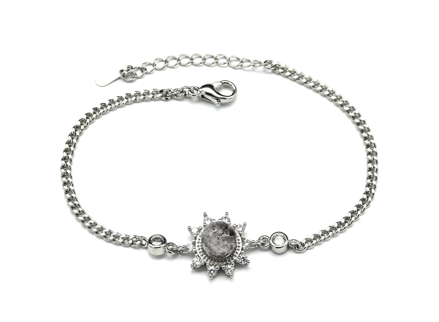 Браслет-цепочка, кварц рутиловый