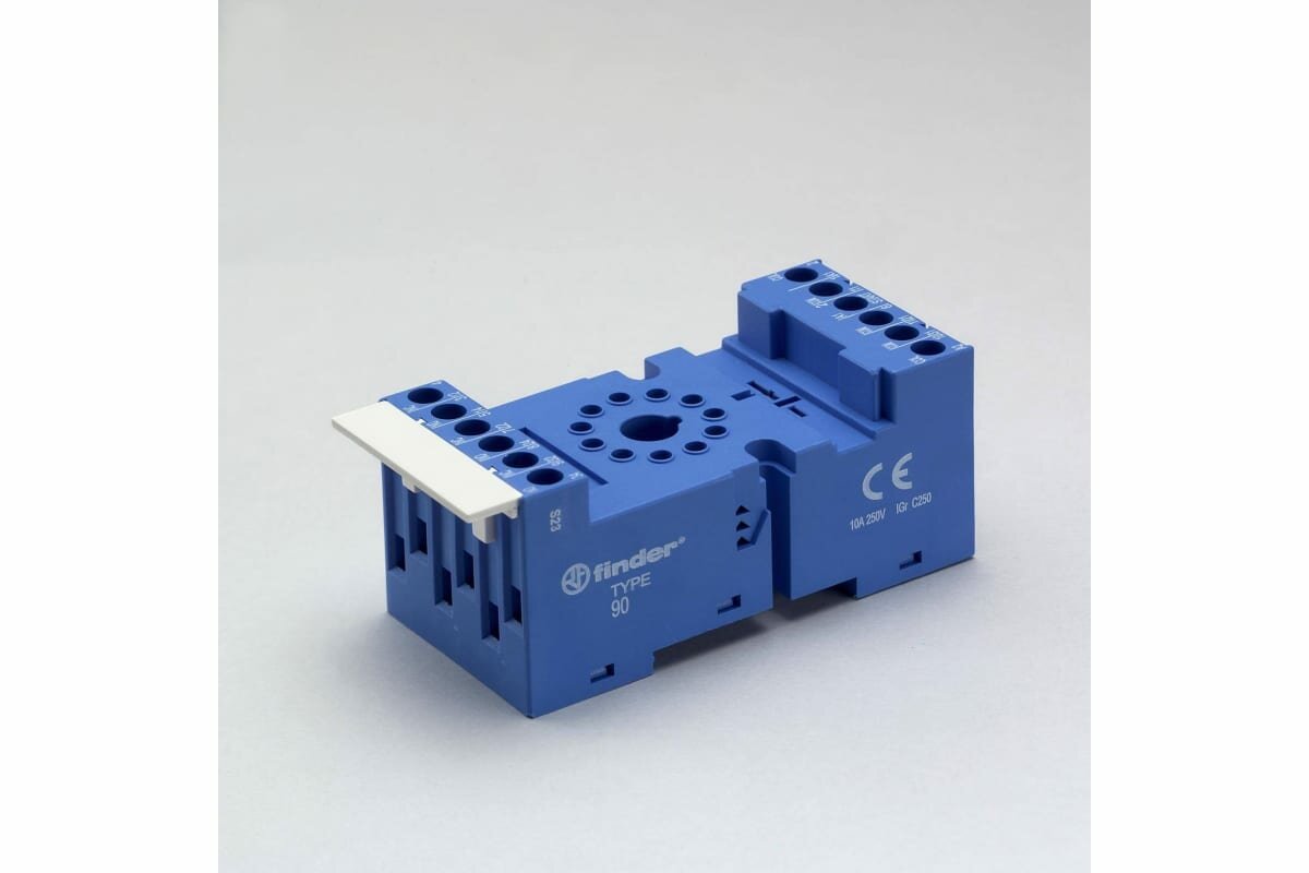 Finder розетка для реле 60.12 и модулей 99.02/86.30, комб. контакт, метал фиксация 9002SMA