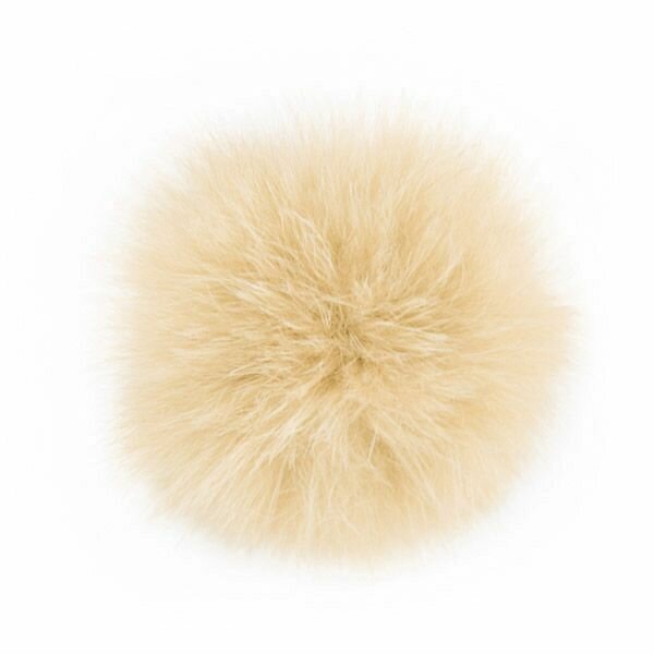 Помпон меховой (лиса) 10-12 см (5 штук) св. бежевый
