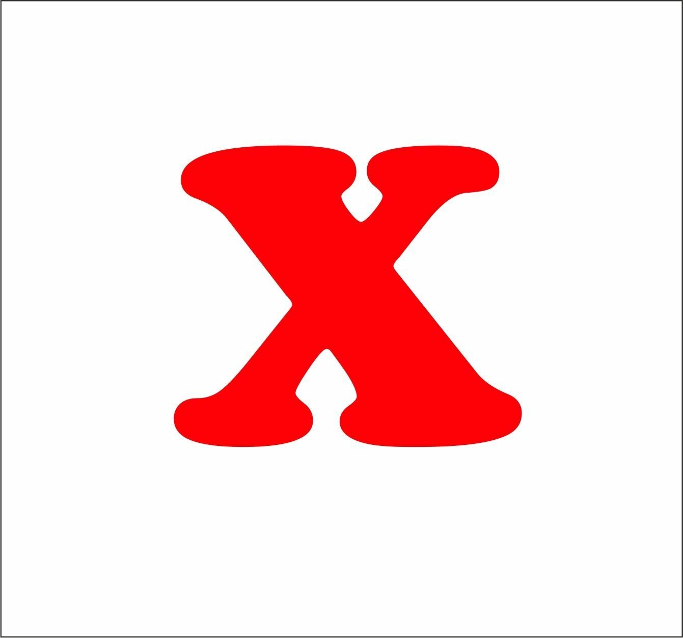 Буква Х из акрила для вывесок 7 см / шрифт 1 красный