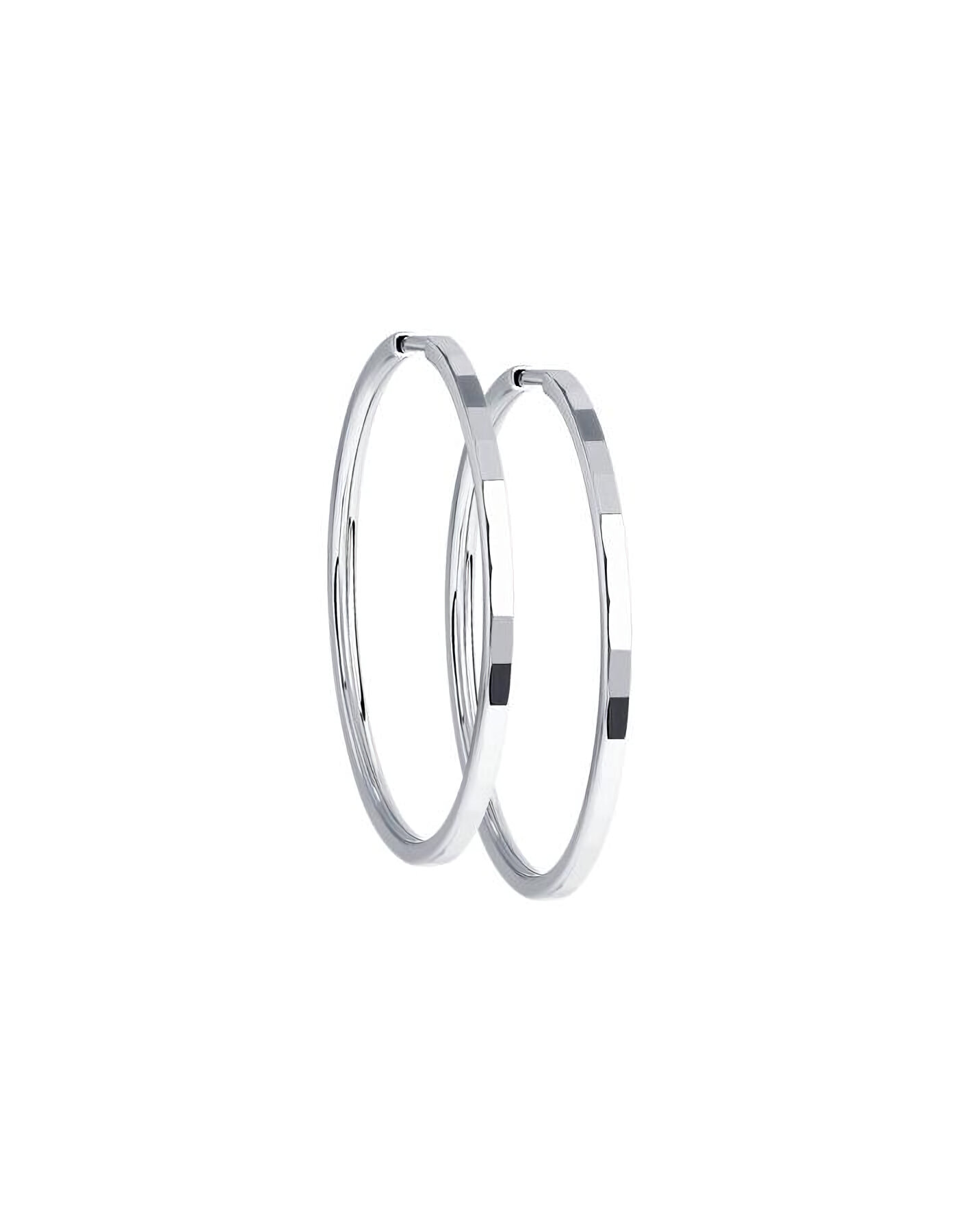 Серьги конго, серебро, 925 проба, родирование