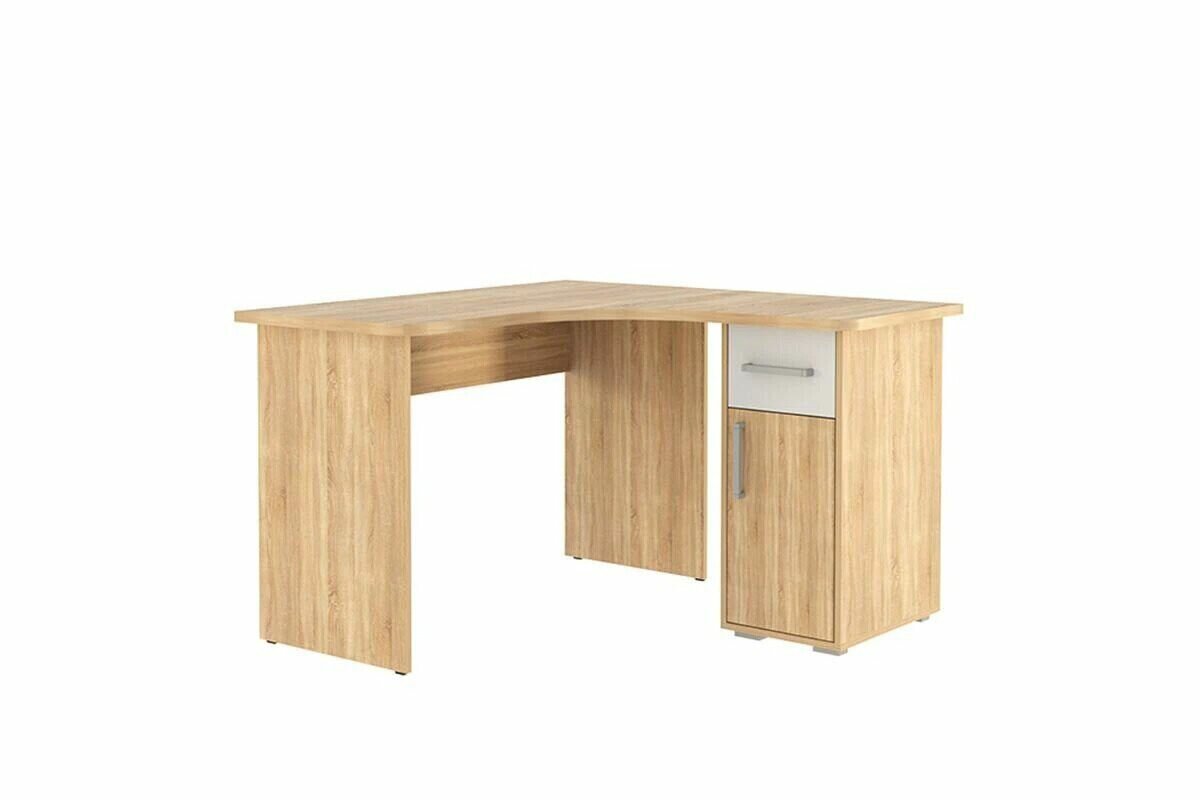 Стол компьютерный «Лайт-1» 1200 угловой, дуб сонома/белый (1200х1200х750)