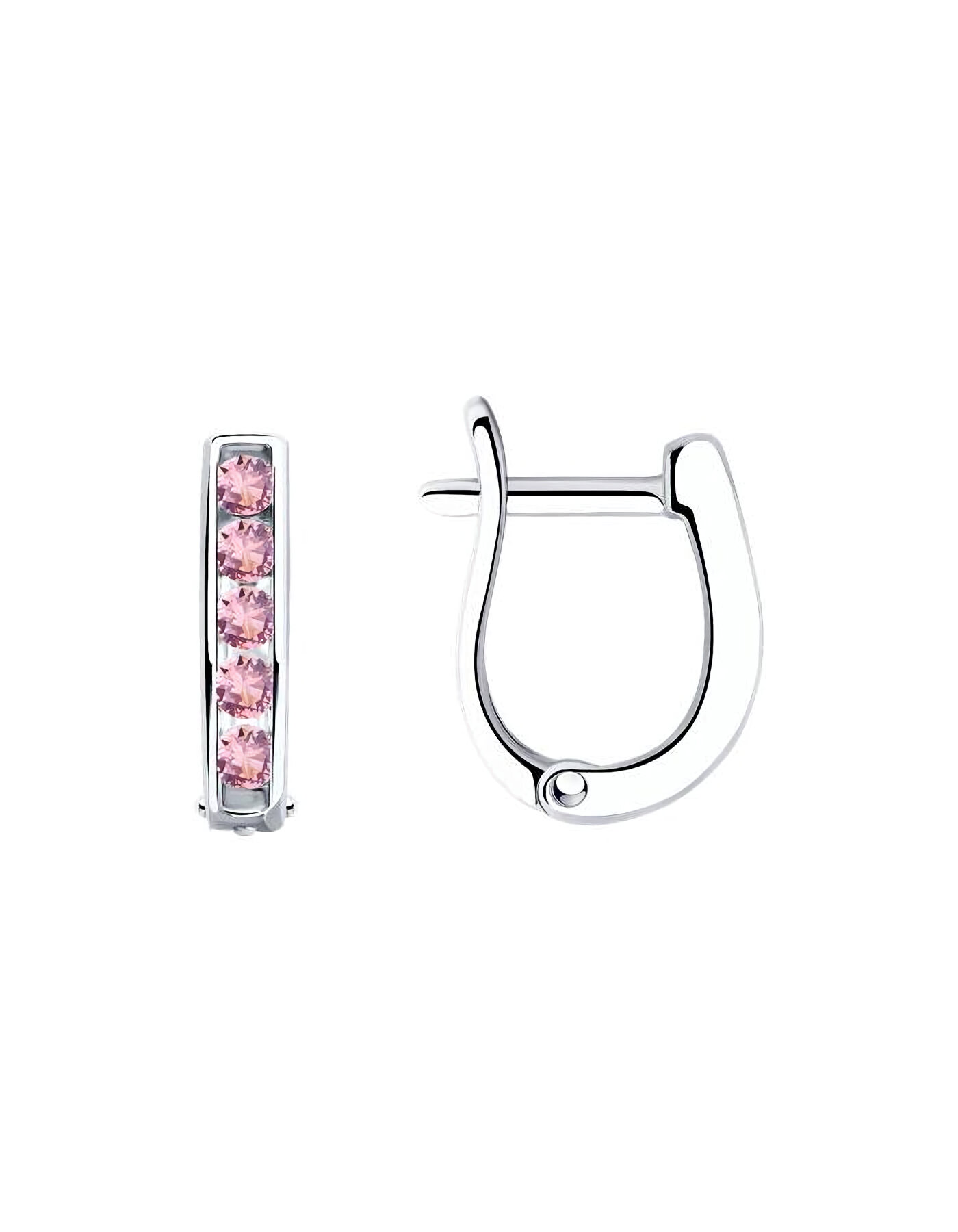 Серьги, серебро, 925 проба, родирование, фианит