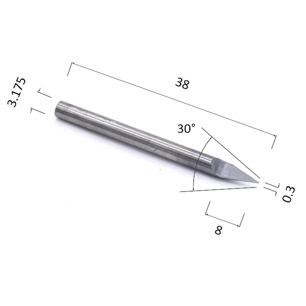 Гравер DJTOL AAJS3.3003 конусный (по стали, цветным металлам (алюминий, латунь, медь, бронза))