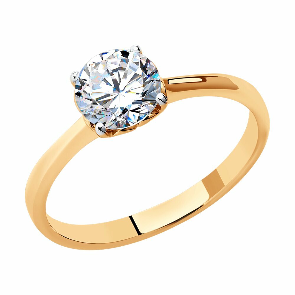 Кольцо, серебро, 925 проба, фианит