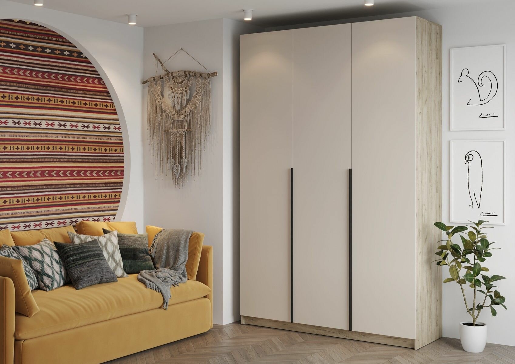 Шкаф МК Стиль "бохо ШК-004", ЛДСП, 152,5 см x 236 см x 51 см