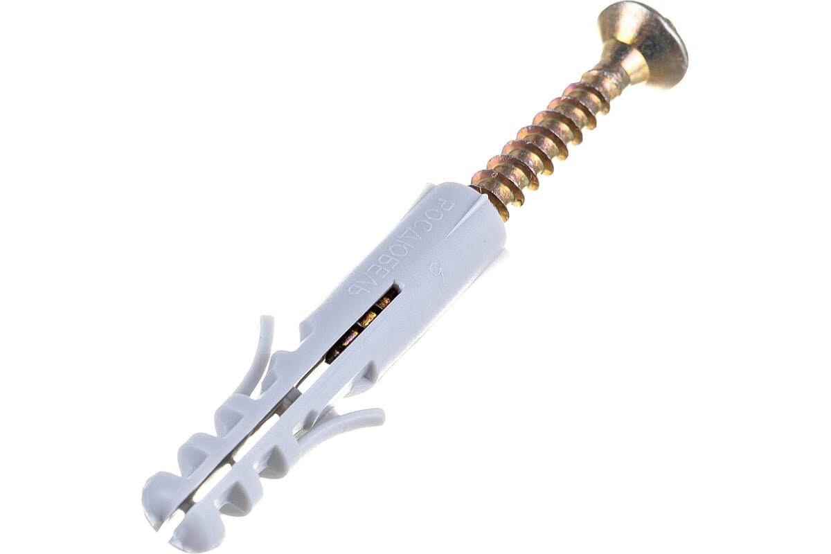 Виртуоз Набор для крепления /дюбель 8x40, шуруп 5x45 потайная головка, желтый цинк/ - 80 шт