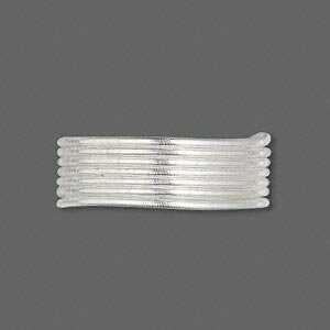 Канитель 1.3мм, heavy, гладкая, посеребренная, 68-76 см, в пластиковой коробочке, 1 шт.