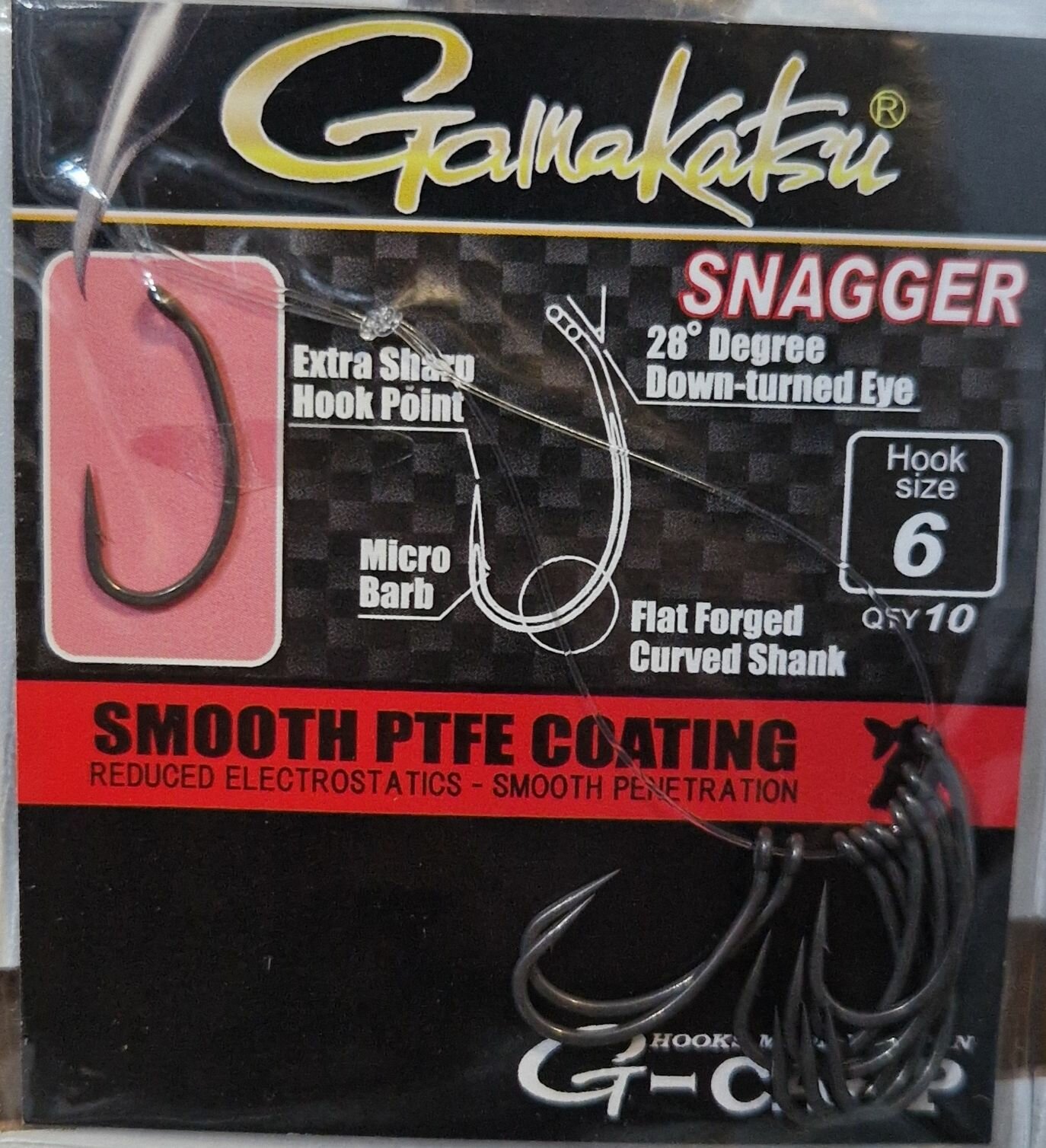 Крючок одинарный Gamakatsu G-Carp Snagger N6