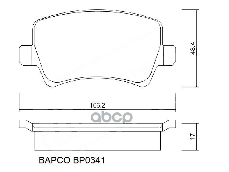 Колодки тормозные дисковые BP0341 задние, комплект, BAPCO арт. BP0341