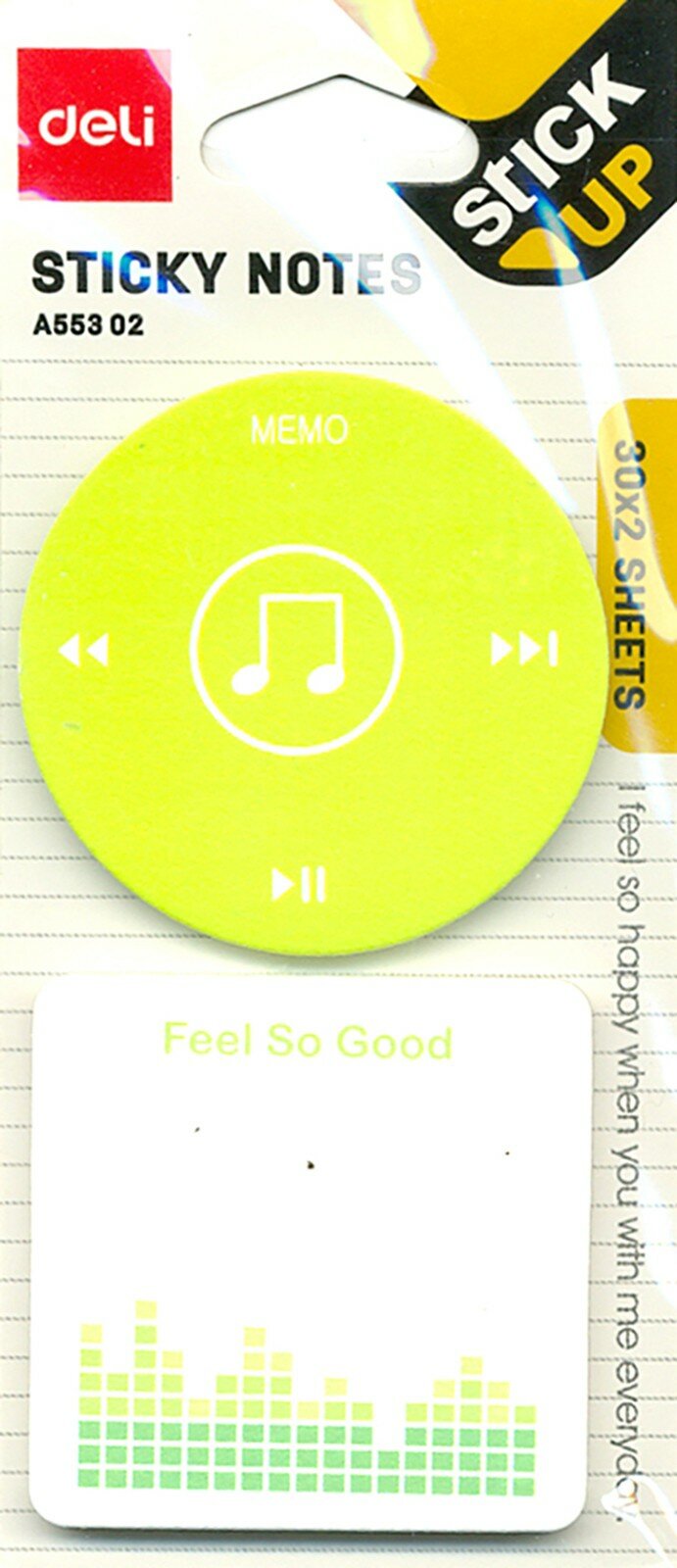 Закладки самоклеящиеся бумажные, 30 листов, 51x51 мм, 2 цвета (EA55302)