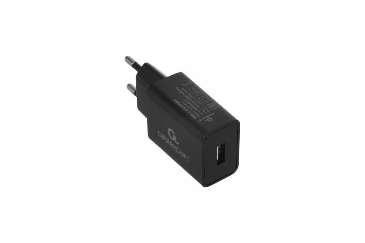 Cablexpert Адаптер питания 100/220V - 5V USB 1 порт 1A черный MP3A-PC-21