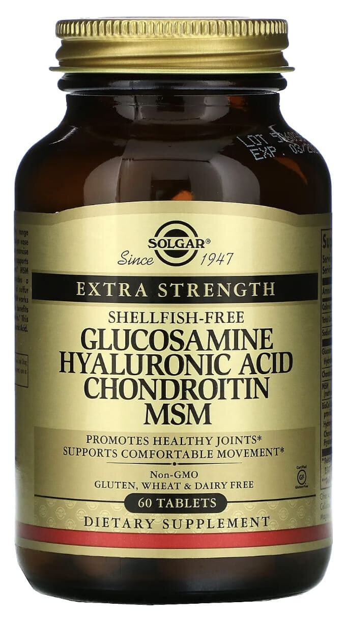 Solgar Glucosamine Hyaluronic Acid Chondroitin MSM, 60 таблеток