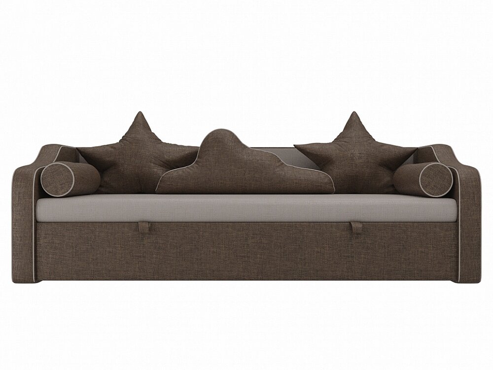 Детский диван Рико Коричневый 2 Рогожка, 209х102х75 см, с ящиком для белья