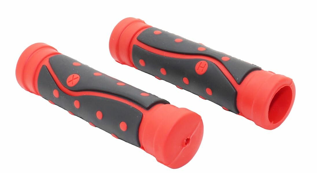 Ручки руля вело 120мм (пара) "Точка" чёрно-красные